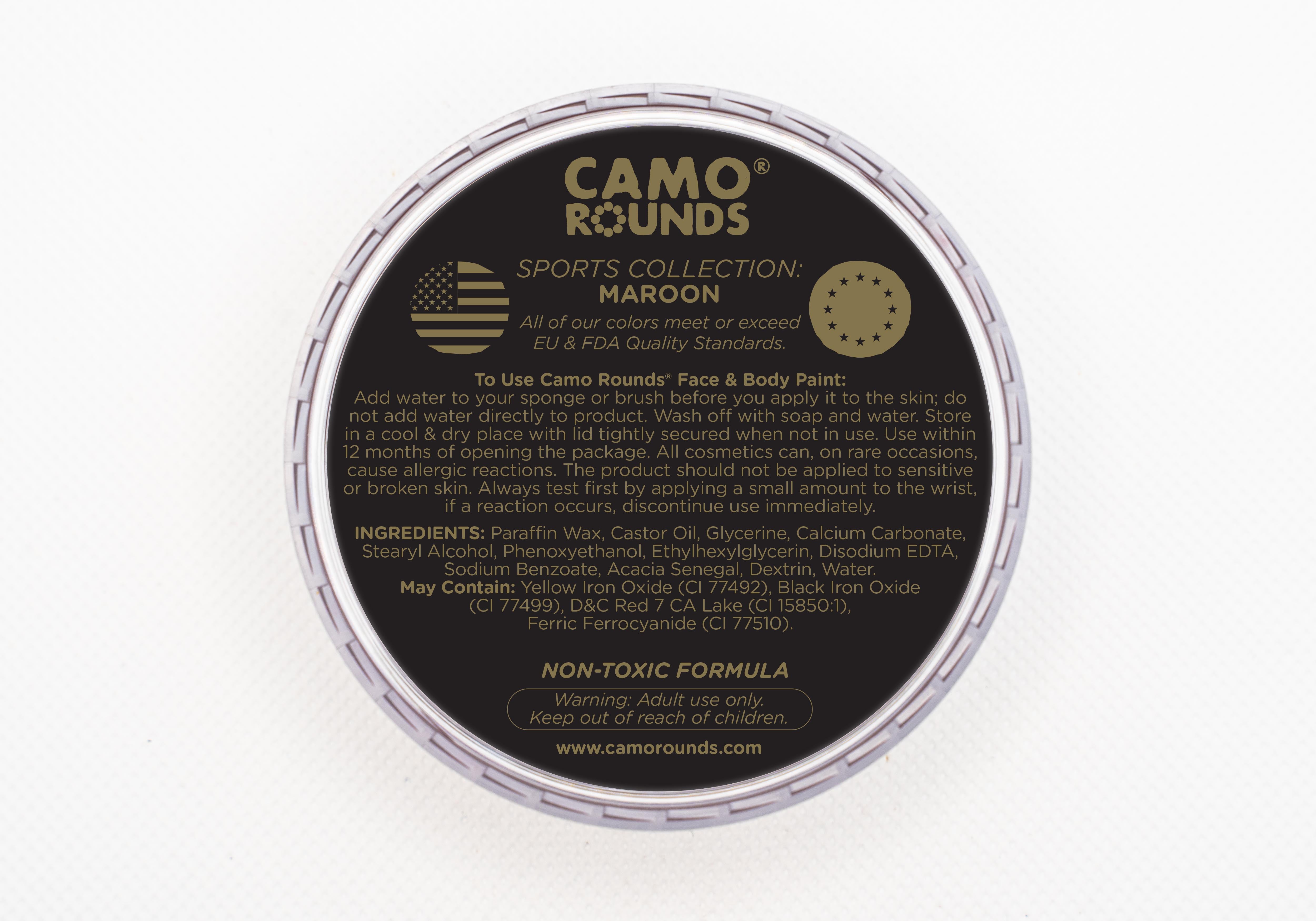 SPORTS COLLECTION MAROON Face Paint | Camo Rounds®
